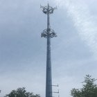 hot dip galvanized self supporting communication antenna pole for telecom tower