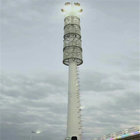 Round base galvanized tapered steel pole for lights