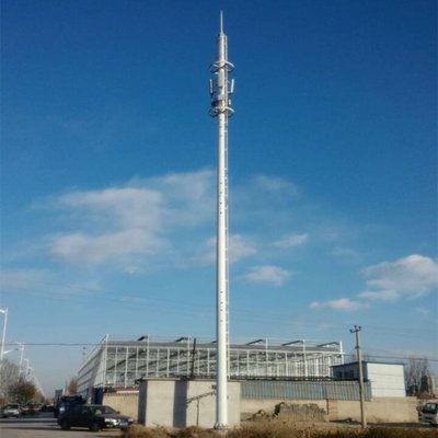 galvanized self supporting communication antenna cell site steel pole tower