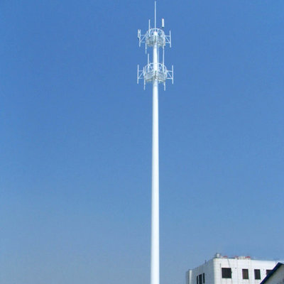 galvanized steel pole monopole telecom antenna tower